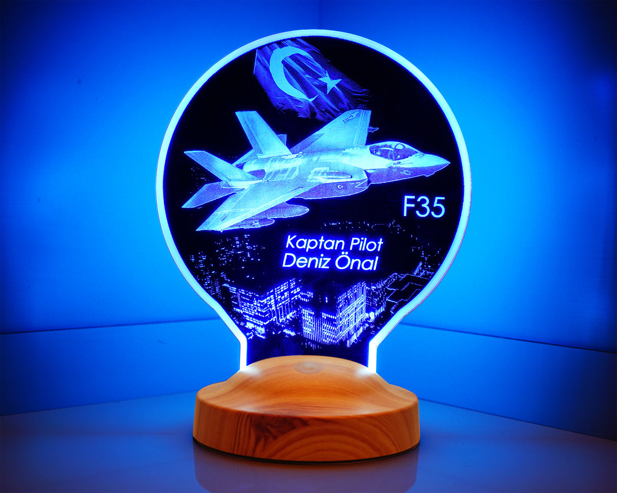 F35 Savaş Uçağı, Hava Kuvvetleri Hediyesi Kişiye Özel Uçak Led Lamba ...